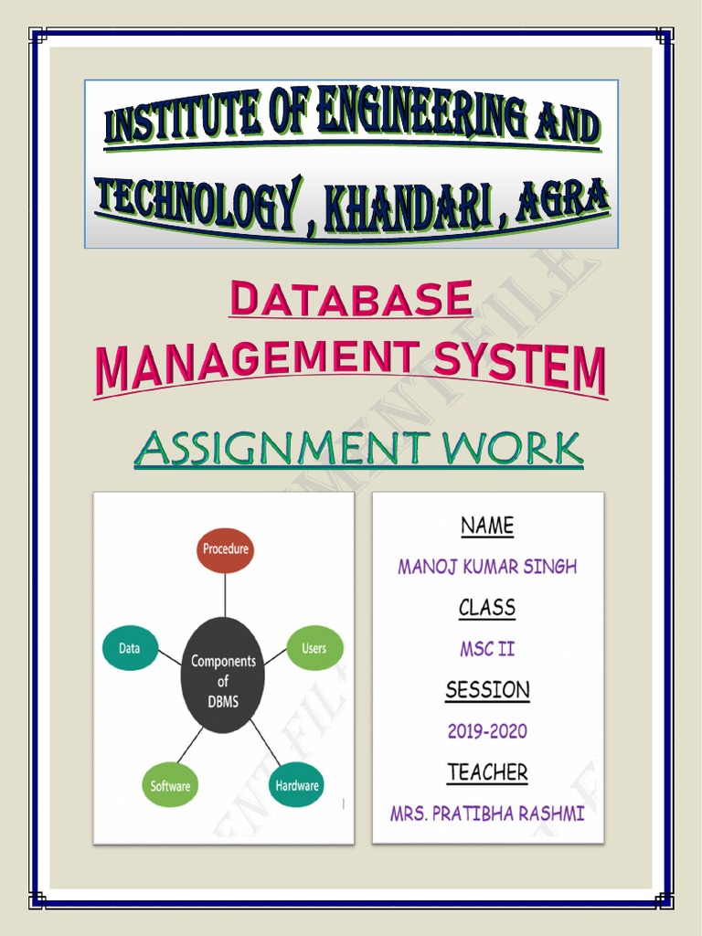 DBMS Assignment PDF | PDF | Database Transaction | Information Management