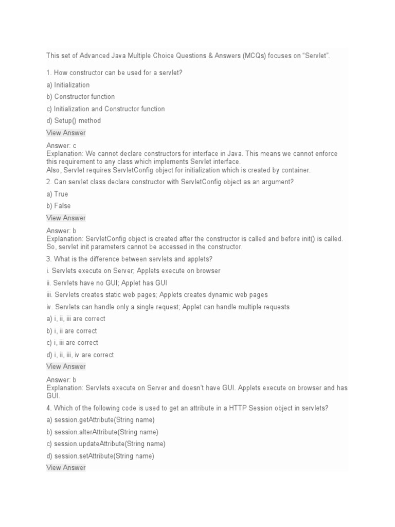 Servlet Questions | PDF | Java Servlet | Http Cookie