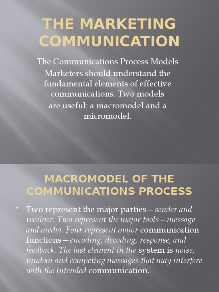Marketing Communication Models Explained | PDF | Marketing ...