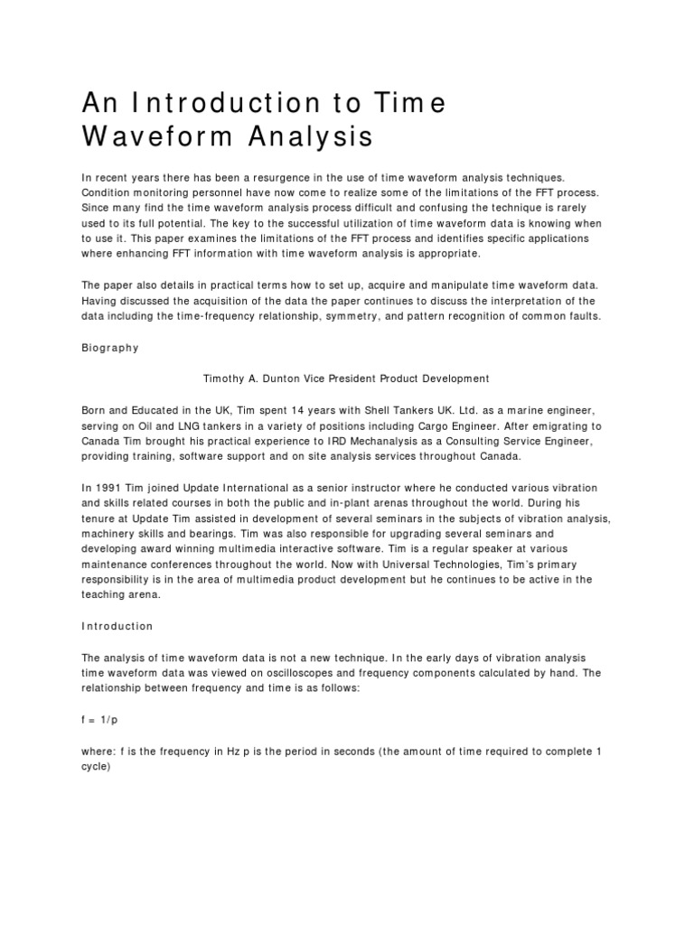 An Introduction To Time Waveform Analysis Biography Pdf Amplitude Phase Waves