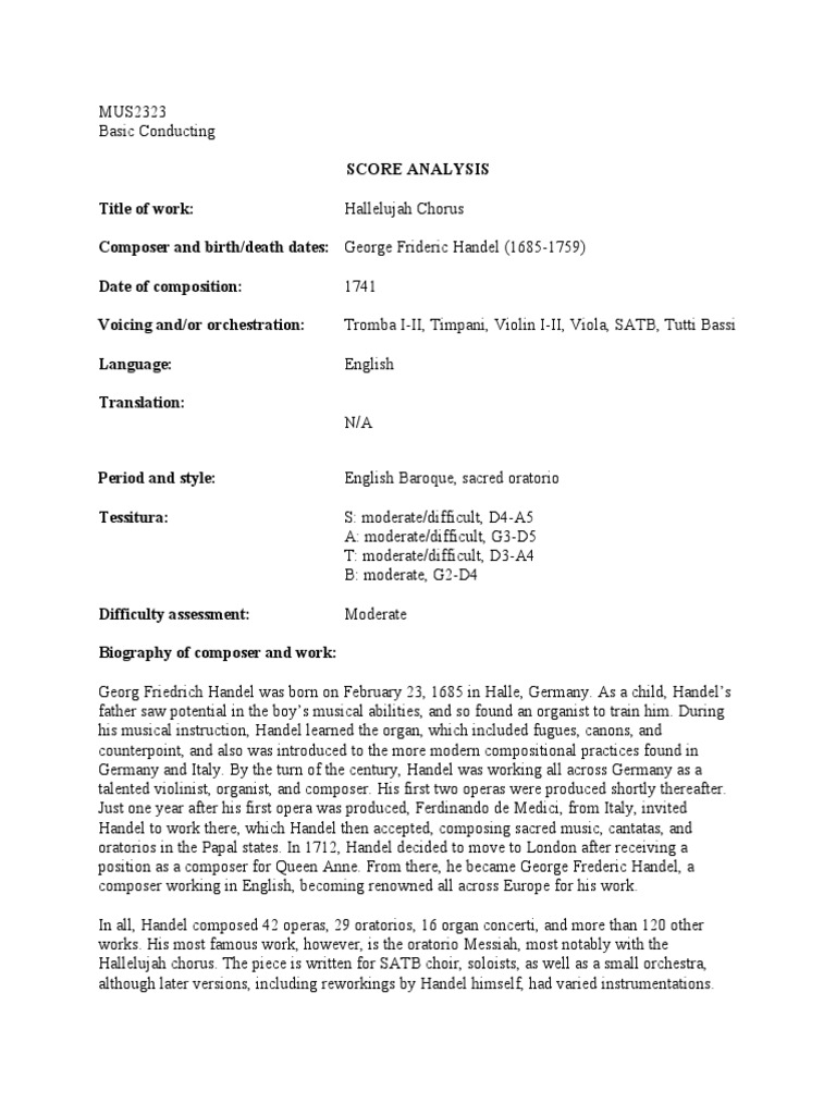 Handel Score Analysis | Download Free PDF | George Frideric Handel ...