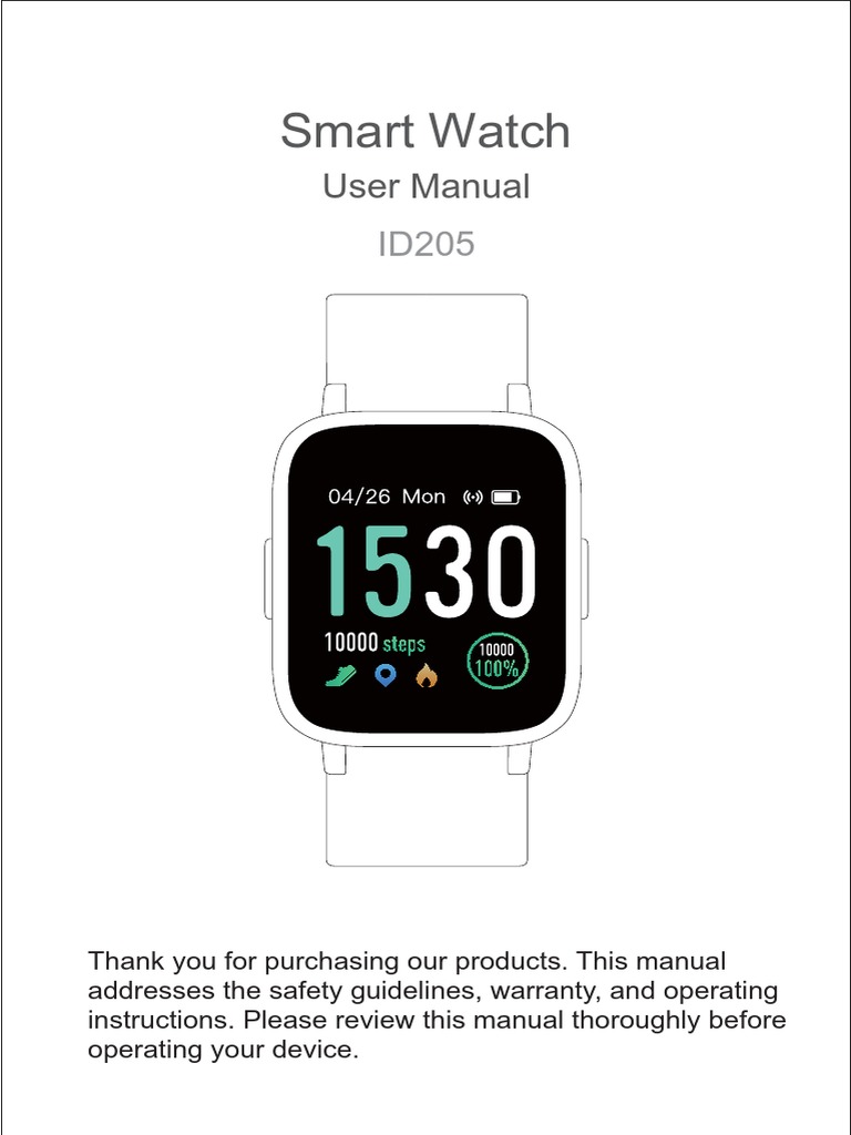 Smart Watch: User Manual | PDF | Smartphone | Android (Operating System)