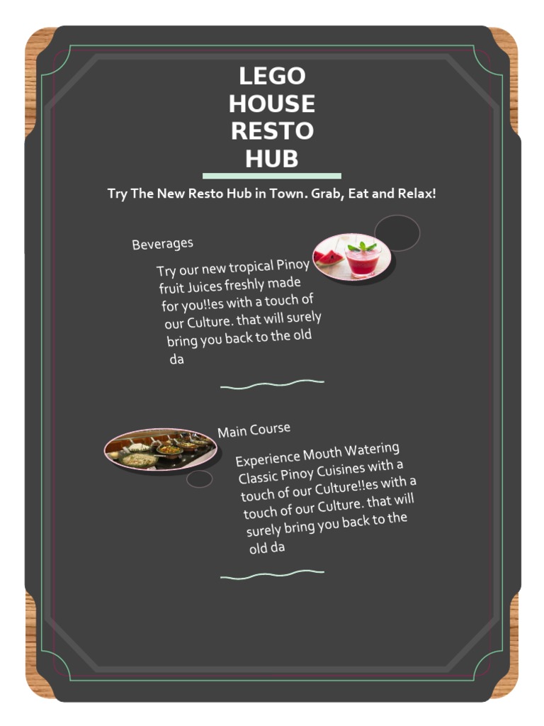 Lego House Resto HUB: Try The New Resto Hub in Town. Grab, Eat and Relax! | Download Free PDF ...
