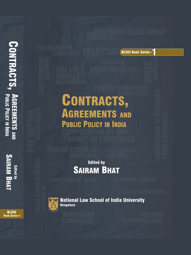 NLSIU Book Series 1 - Contracts Agreements and Public Policy in India ...
