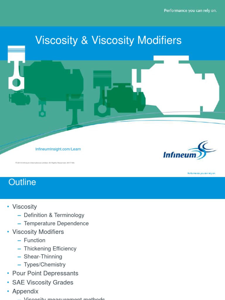 Viscosity & Viscosity Modifiers: © 2019 Infineum International Limited ...