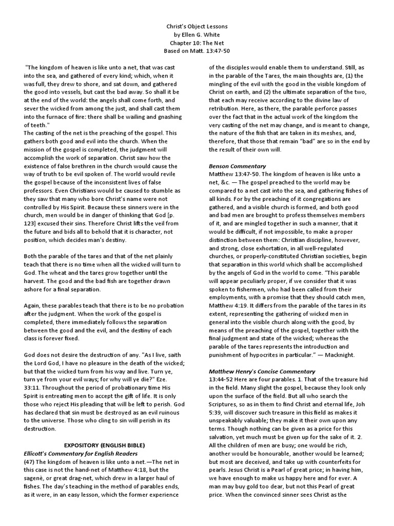 Christ Object Lesson Chapter 10 | PDF | Last Judgment | Jesus