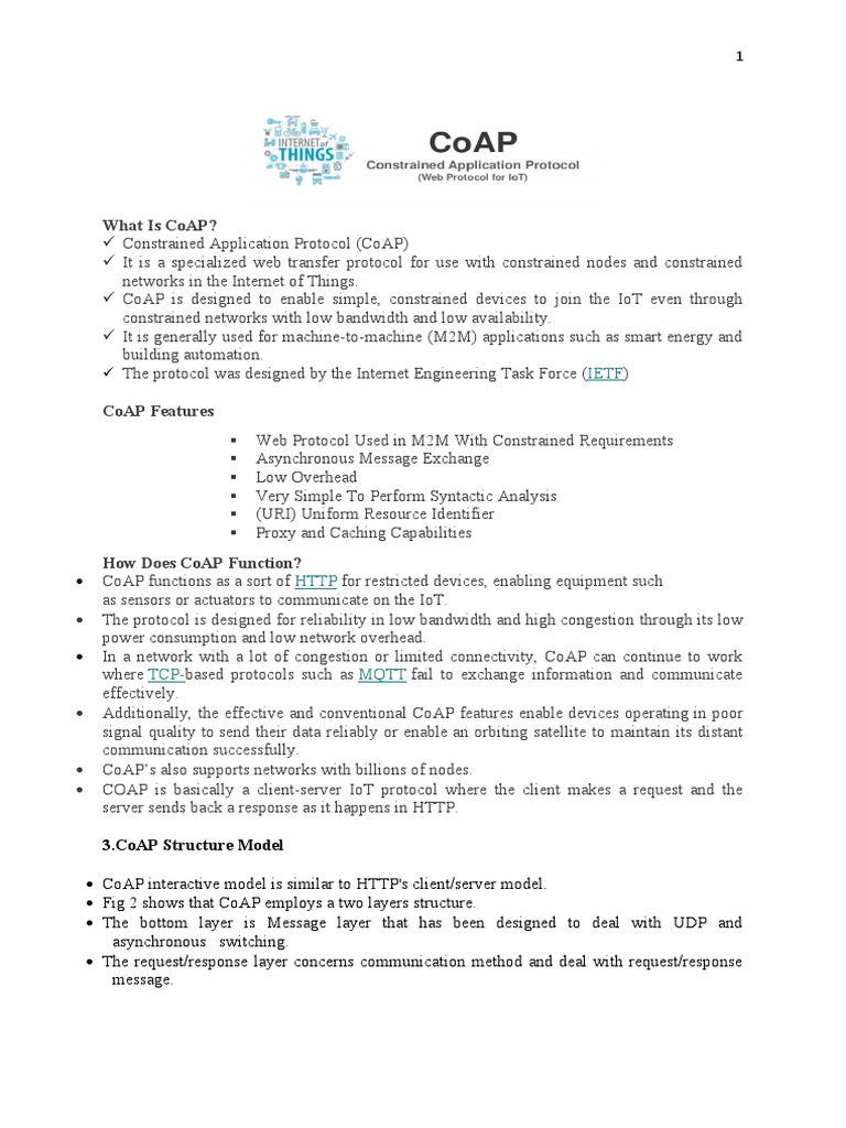 CoAP in IOT | PDF | Internet Of Things | Transmission Control Protocol