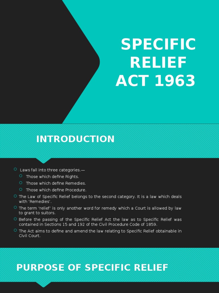 Module X - Specfic Relief Act - Final | Download Free PDF | Legal Remedy | Injunction