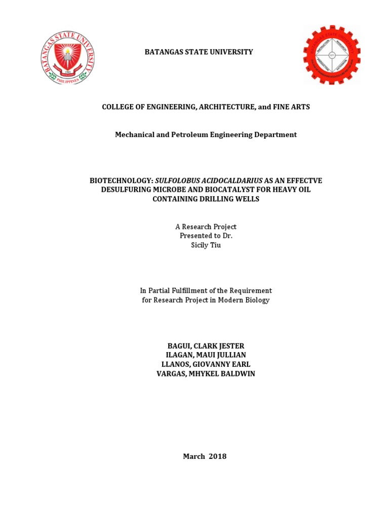 A Research Project Presented To Dr. Sicily Tiu | PDF | Oil Refinery ...