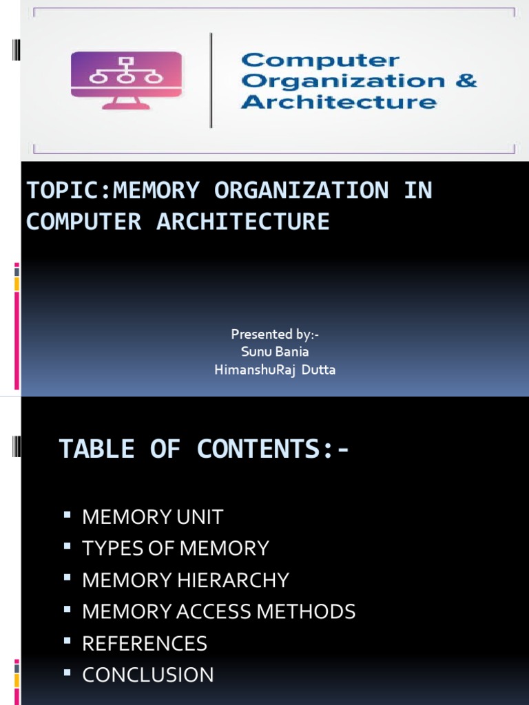 Memory Organization in Computer Architecture | PDF | Random Access ...