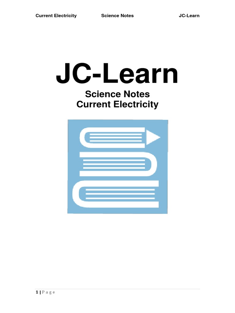 JC-Learn: Science Notes Current Electricity | PDF | Series And Parallel ...