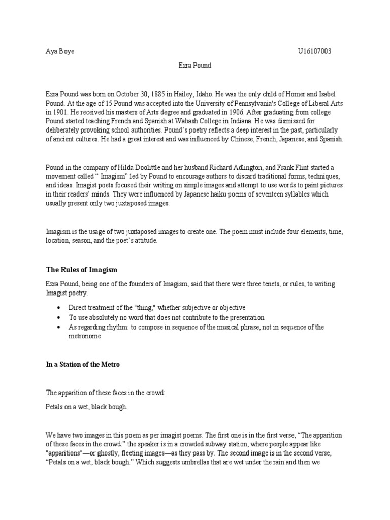 The Rules of Imagism | PDF | Poetry