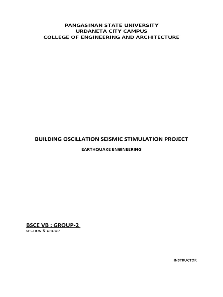 Building Oscillation Seismic Simulation Project Pdf