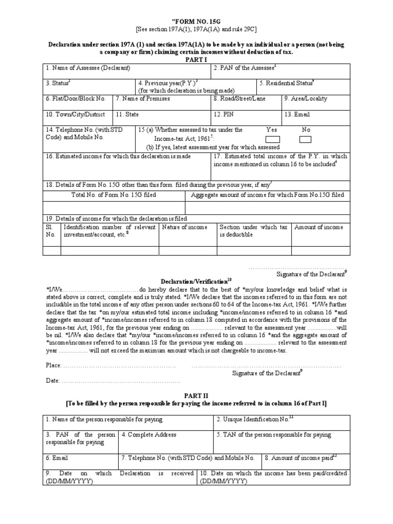 New Form 15G PDF | PDF | Payments | Economies
