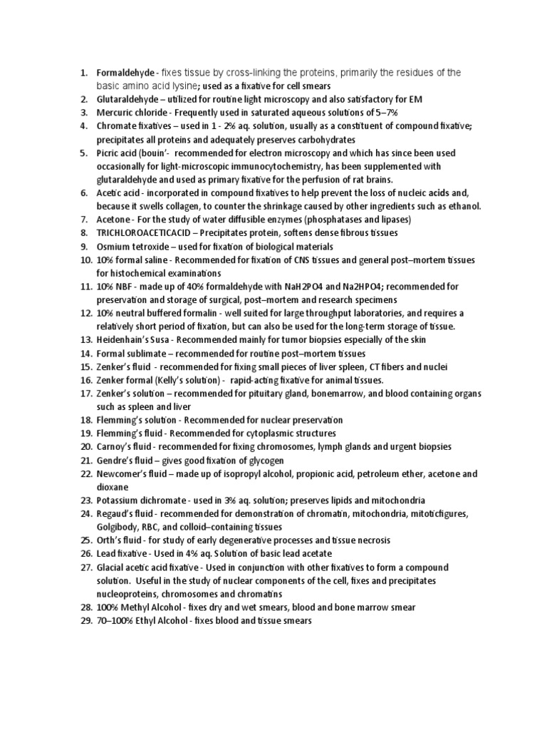 Histopathology Fixation Pdf Fixation Histology Anatomy