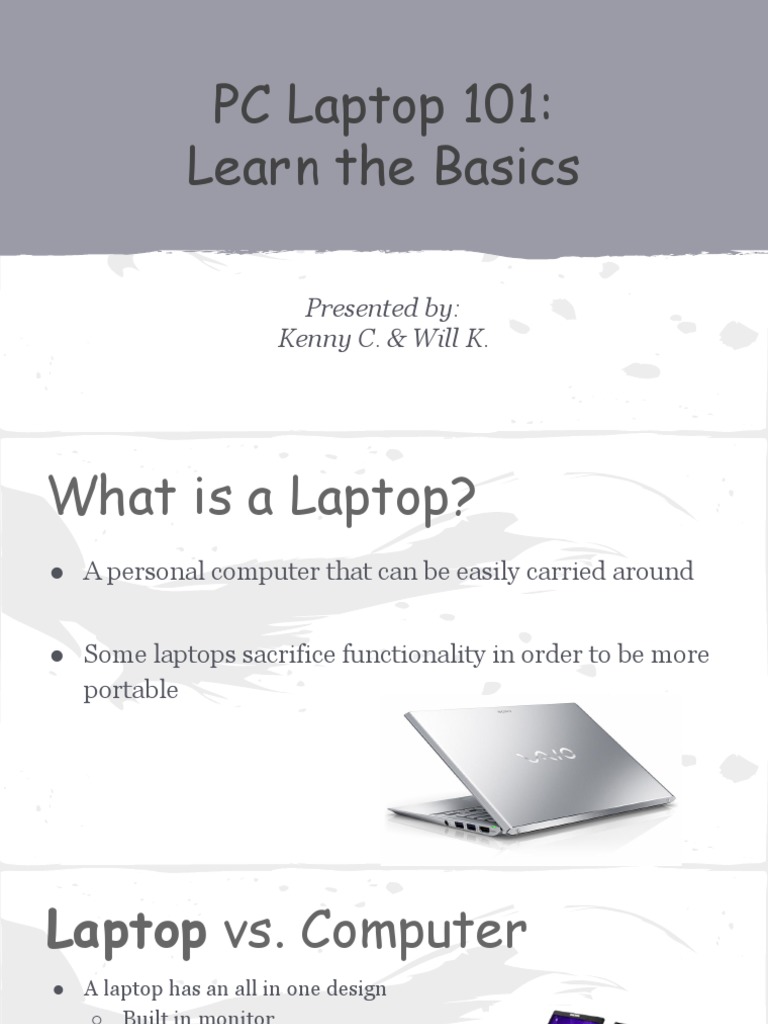 PC Laptop 101learn The Basics PDF | PDF | Laptop | Desktop Computer