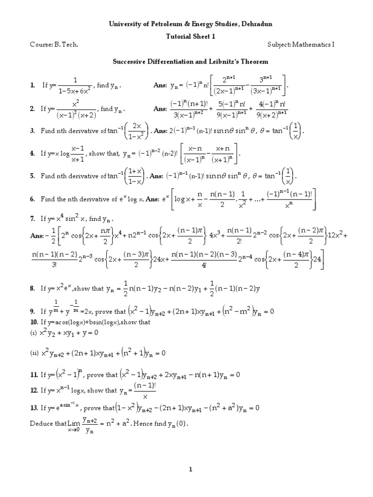 Successive Differentiation and Leibnitz S Theorem | PDF | Logic | Functions And Mappings