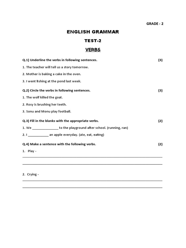 English Grammar - 2 - Verbs | PDF