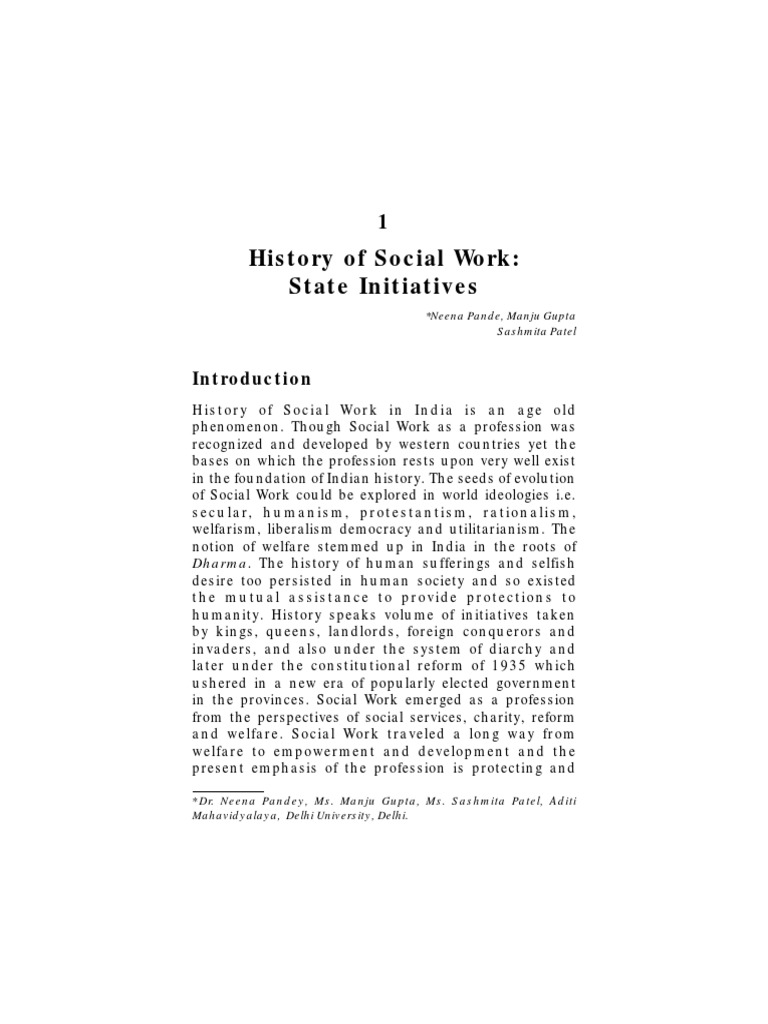History of Social Work | PDF | British Empire | Welfare State