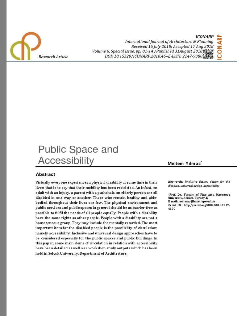 Public Space and Accessibility | PDF | Accessibility | Stairs