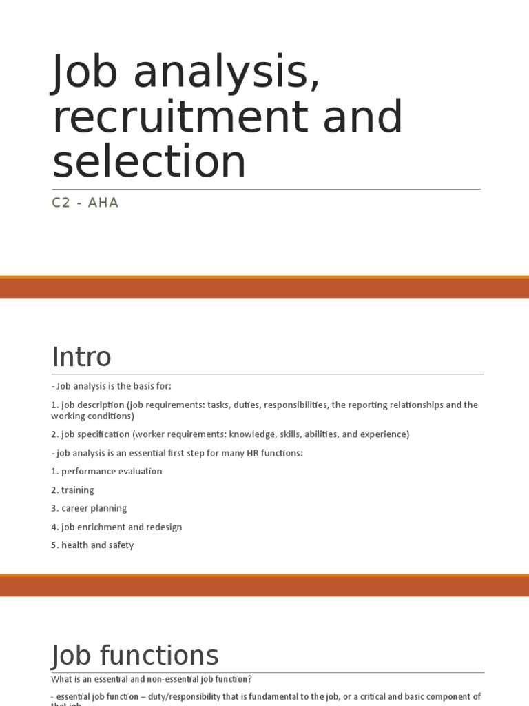 Job Analysis, Recruitment and Selection | PDF | Recruitment ...