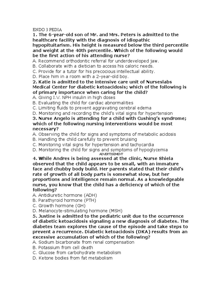 Endo 3 Pedia | PDF | Diabetes | Hypoglycemia
