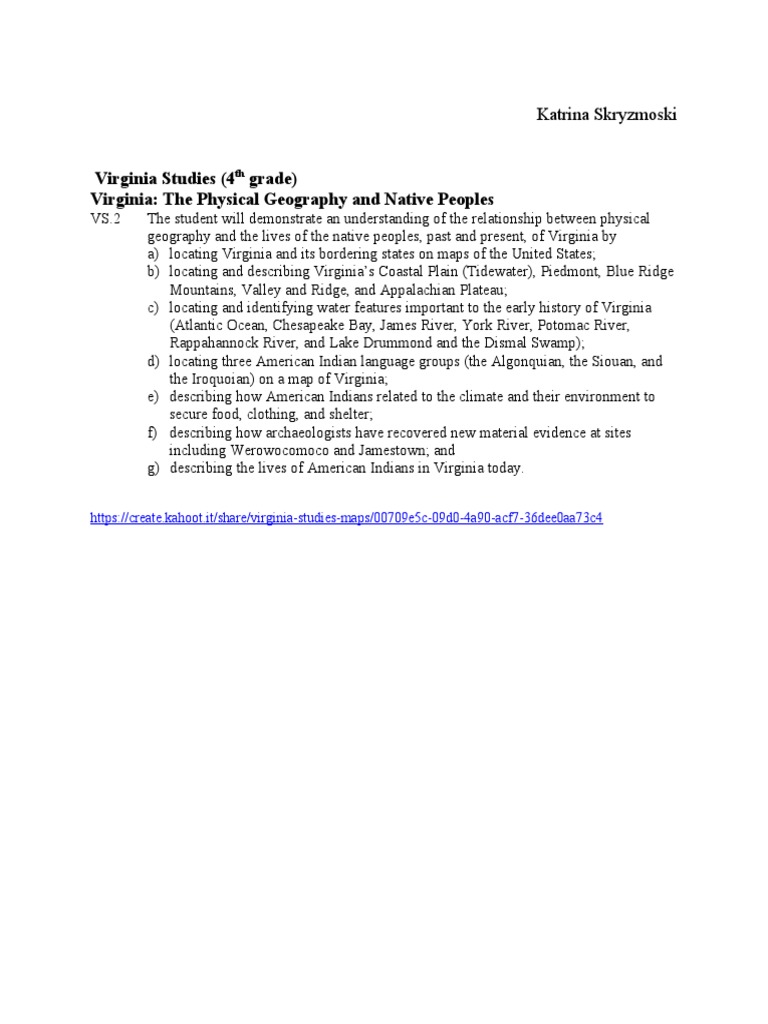 Virginia Geography and Native Peoples Guide | PDF | Travel