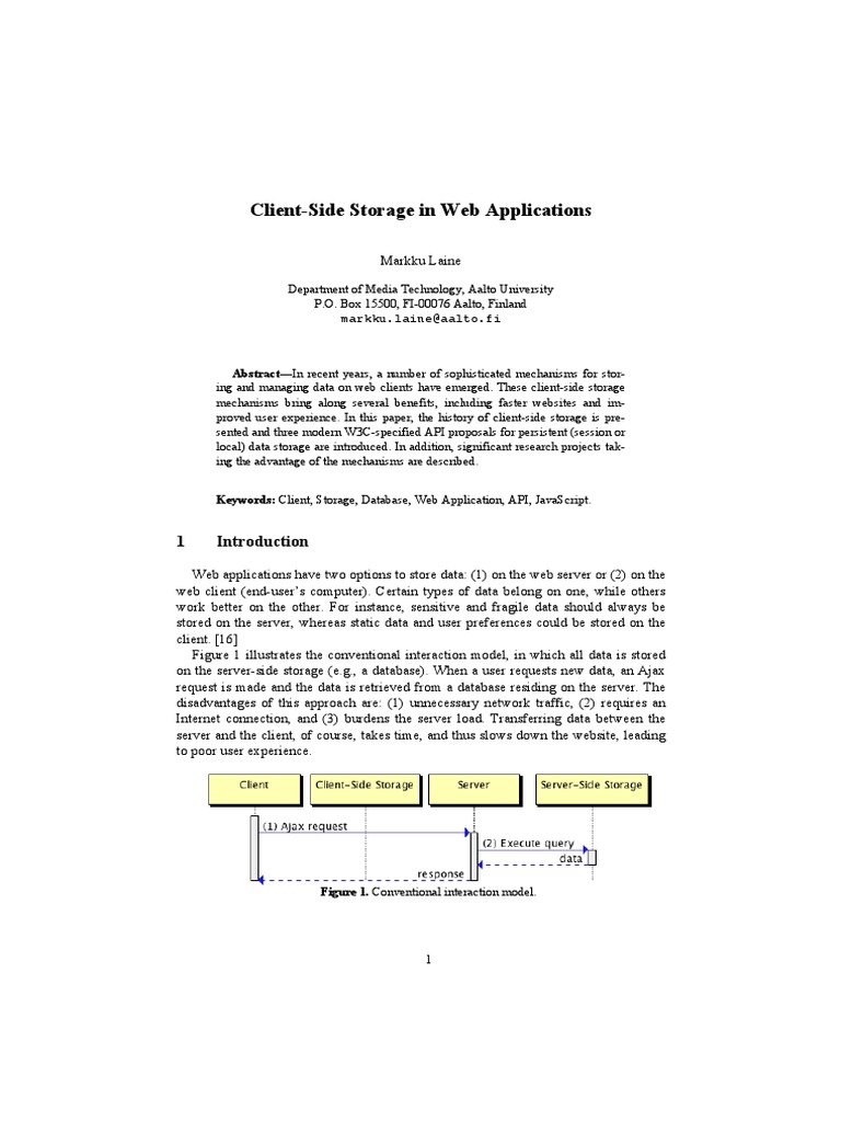 Client-Side Storage in Web Applications PDF | PDF | Http Cookie | Dynamic Web Page