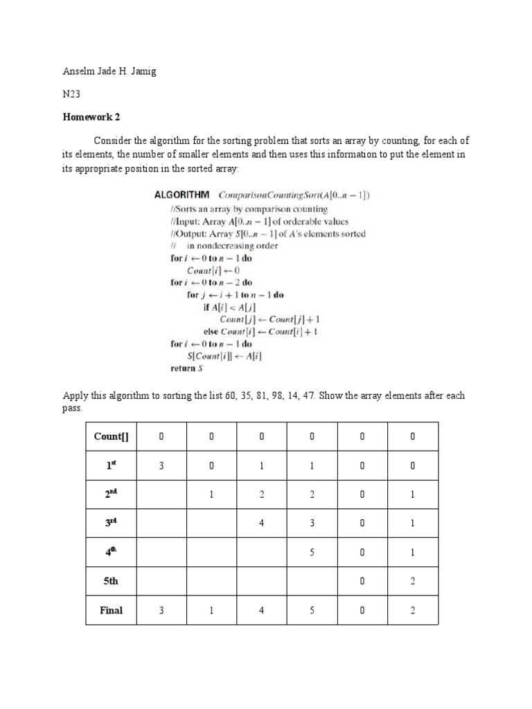 Homework 2 | Download Free PDF | Array Data Structure | Algorithms
