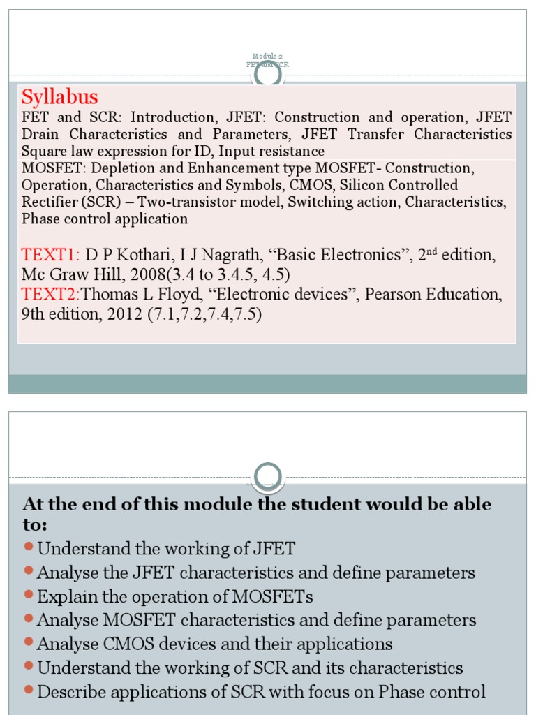 Basic Ele Module-2 | PDF | Field Effect Transistor | Transistor