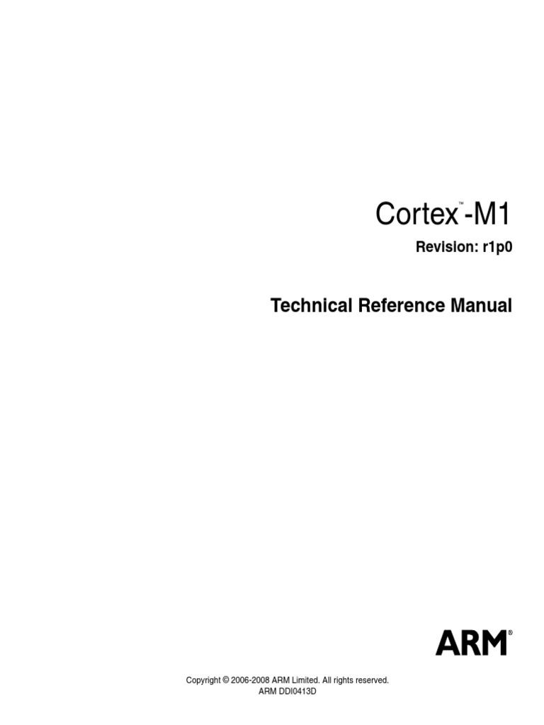 Cortex - M1: Technical Reference Manual | PDF | Arm Architecture ...