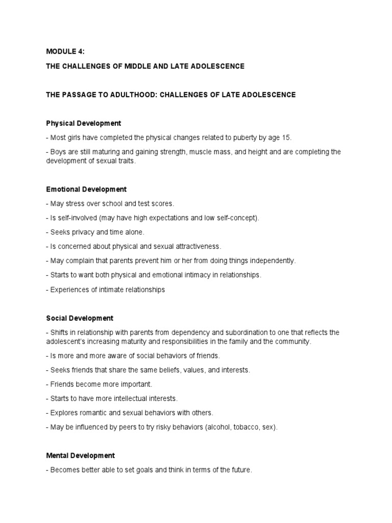 MODULE 4 Personal Development | PDF | Adolescence | Metaphysics Of Mind