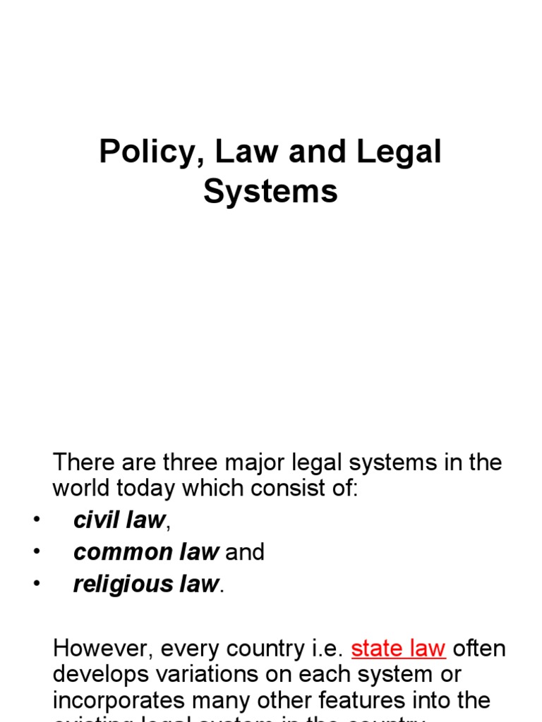 Class 2 Legal Systems of The World | PDF | Bill (Law) | Common Law