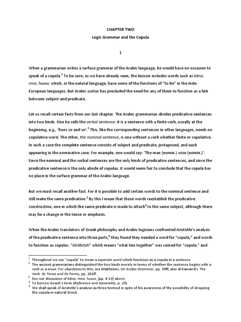 Fadlou Shehadi: 2. Logic Grammar and The Copula (Metaphysics in Islamic Philosophy) | PDF ...