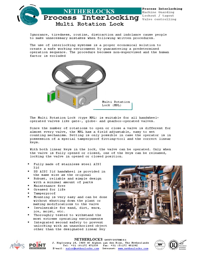 Process Interlocking: Netherlocks | PDF | Valve