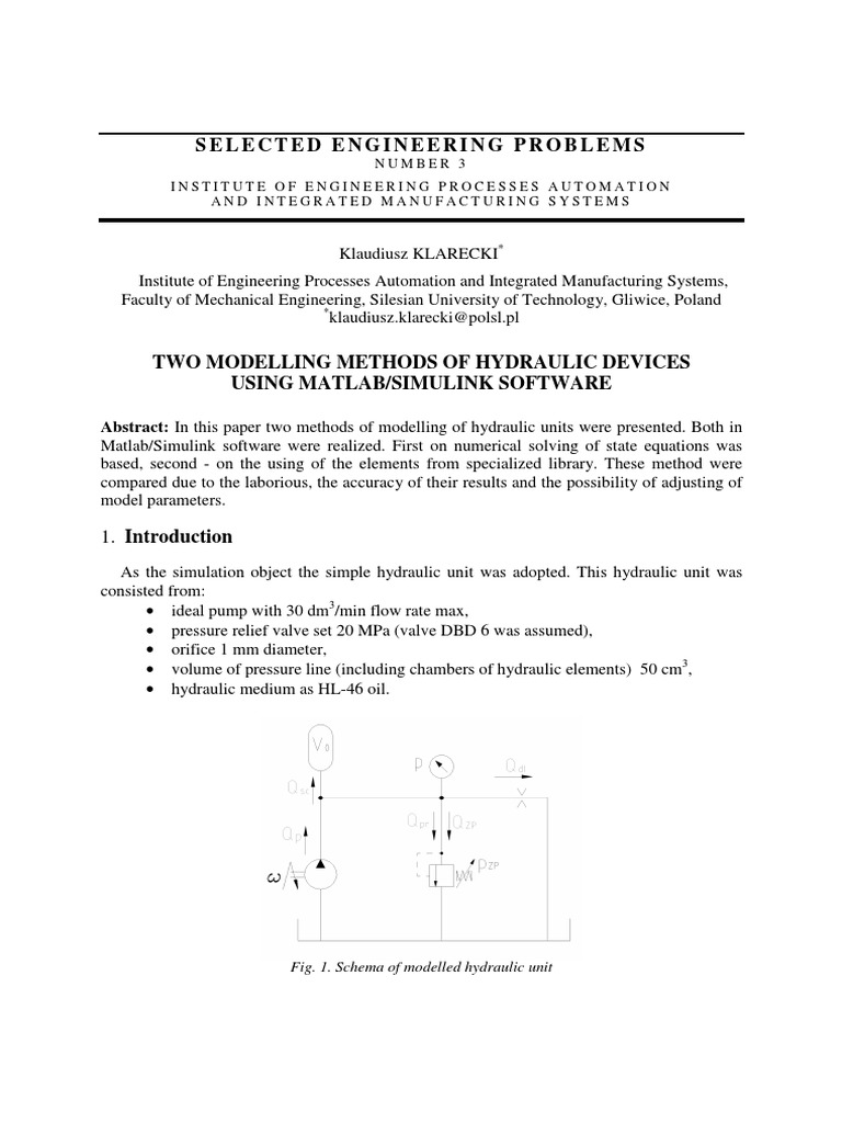 Simscape Hydraulic Devices Sample PDF | PDF | Fluid Dynamics | Flow ...