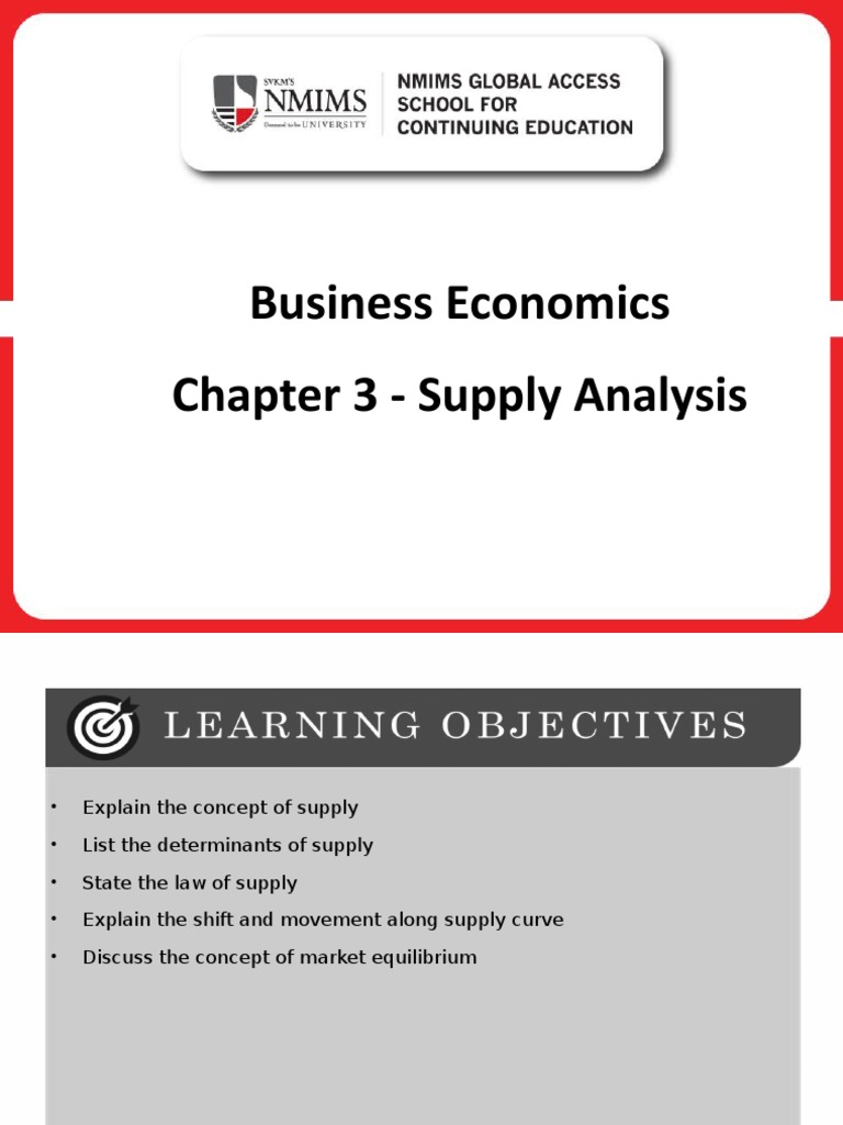 Business Economics Chapter 3 - Supply Analysis | PDF | Supply ...