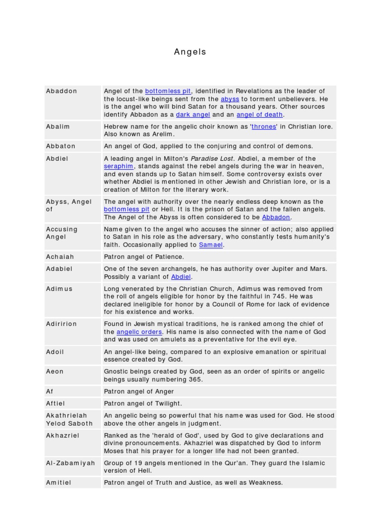 List of Angels | PDF | Angel | Gabriel