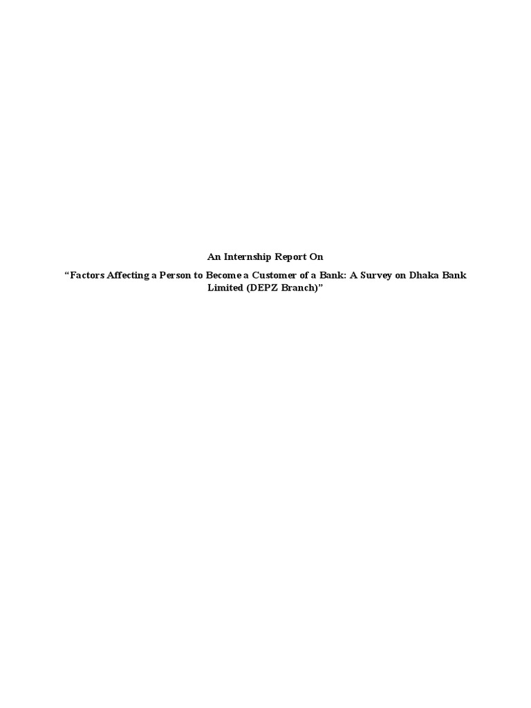Internship Report | PDF | Credit | Finance & Money Management