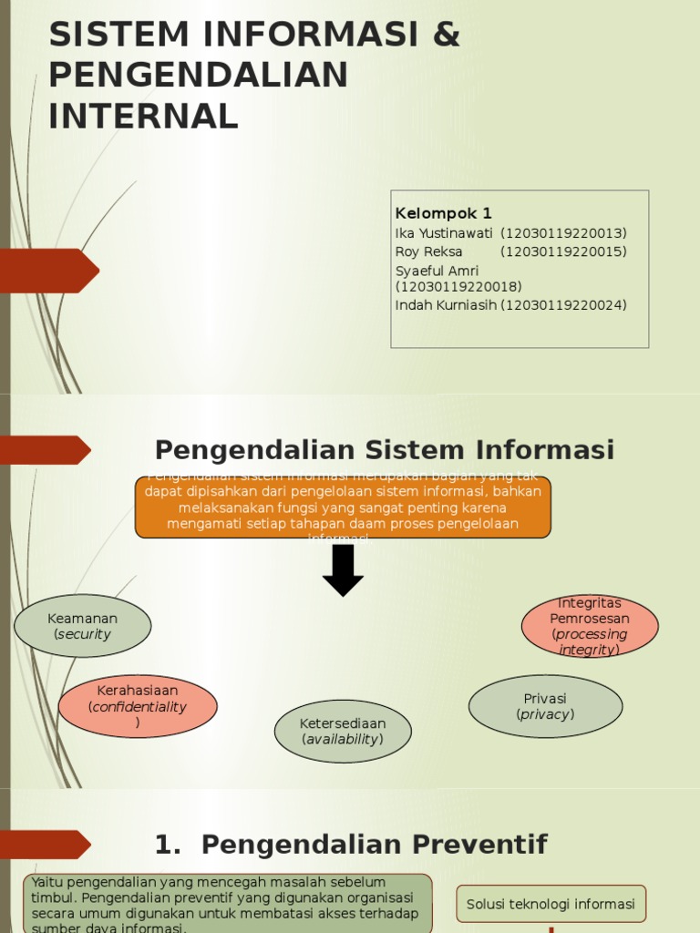 Kelompok 1 - Sistem Informasi Dan Pengendalian Internal | PDF