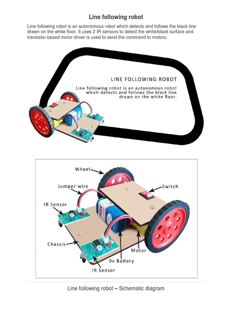 Line Following Robot - Schematic Diagram | PDF