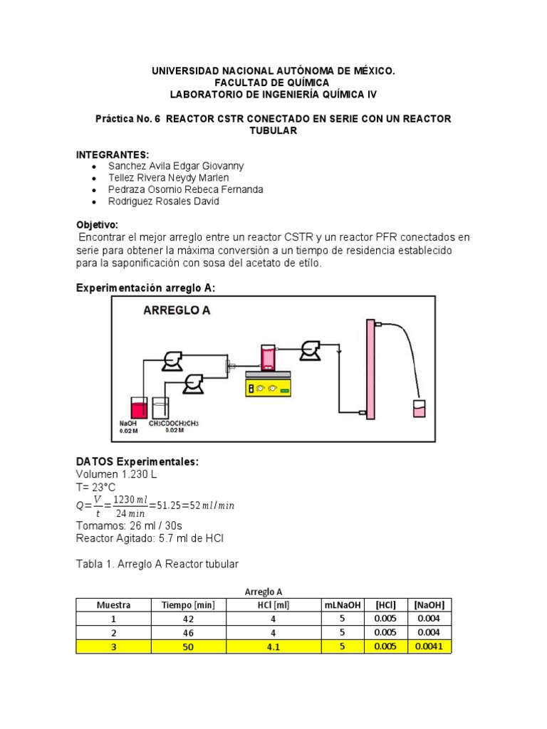 Optimización de Reactores CSTR y PFR en Serie | PDF | Reactor Quimico | Equipo de laboratorio