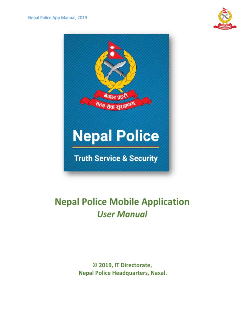 Nepal Police Mobile Application: User Manual | PDF | Login | Mobile App