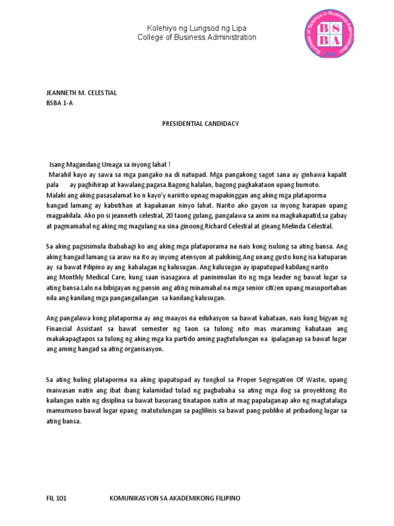 Talumpati Final | PDF