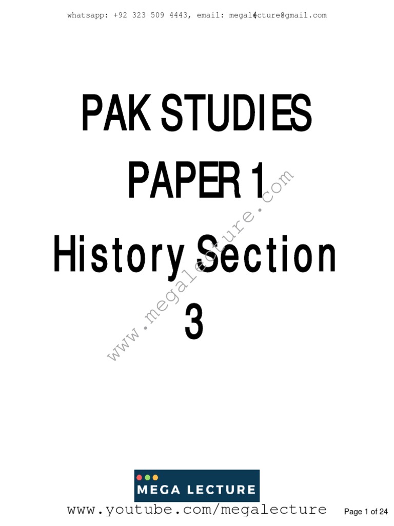 Section 3 Notes By Sir Fahad Pdf Pdf Muhammad Zia Ul Haq Benazir
