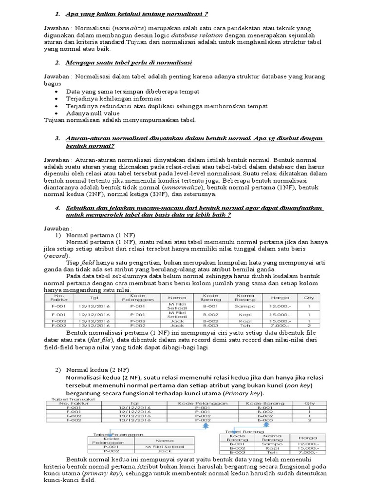 Normalisasi Basis Data | PDF
