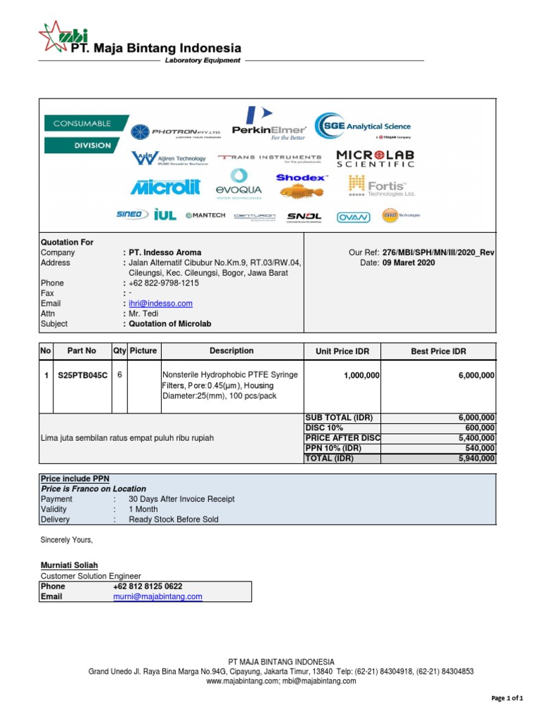 PT Indesso Aroma - MN - Microlab - Rev PDF | PDF