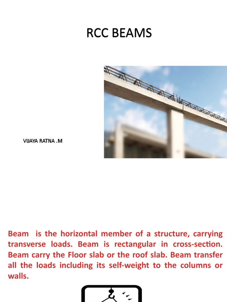 RCC Beams RCC Beams: Vijaya Ratna .M Vijaya Ratna .M | PDF | Beam (Structure) | Bending