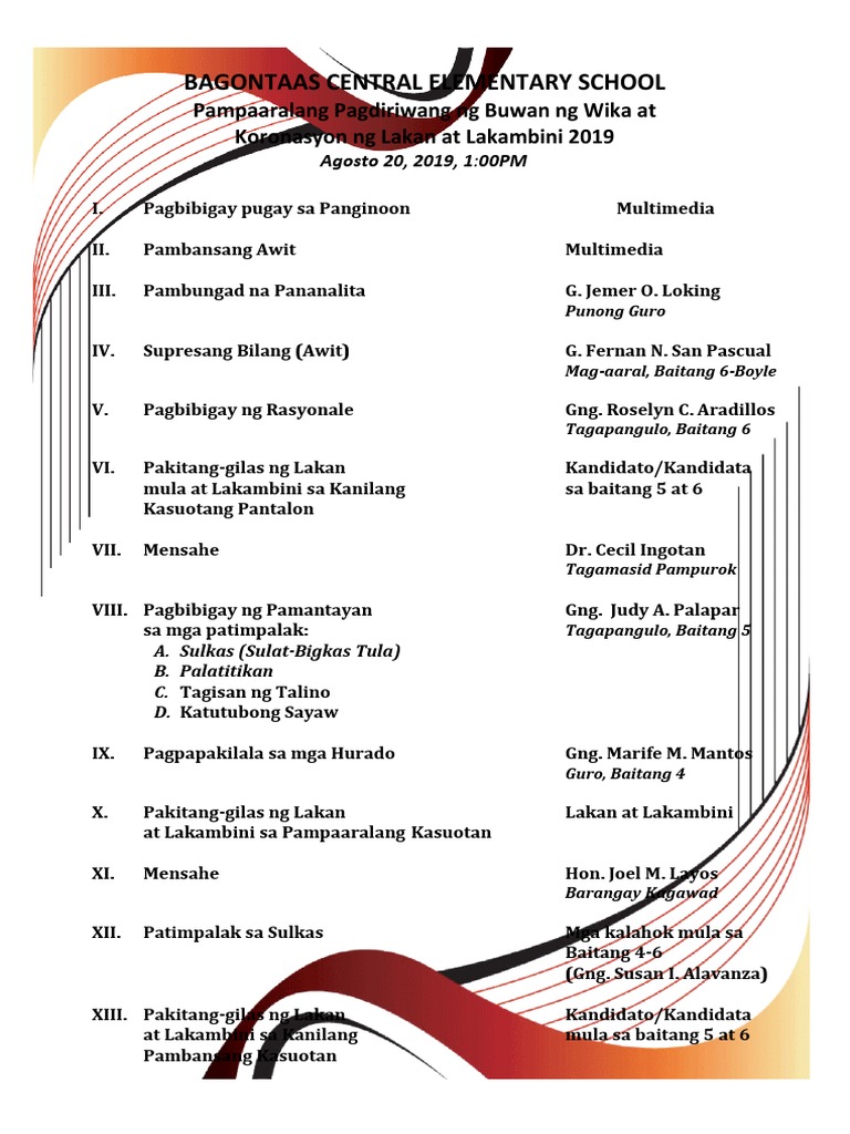 Buwan NG Wika Program | PDF