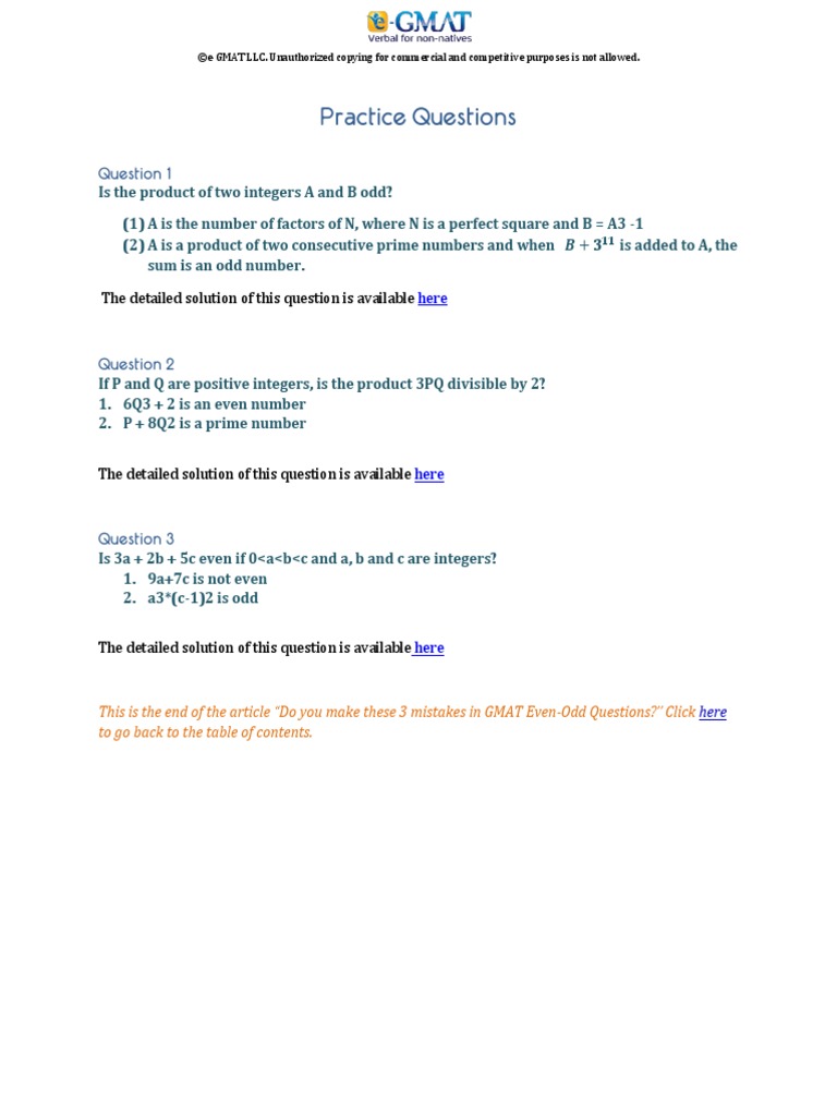 Practice Questions To Ace GMAT Verbal | PDF